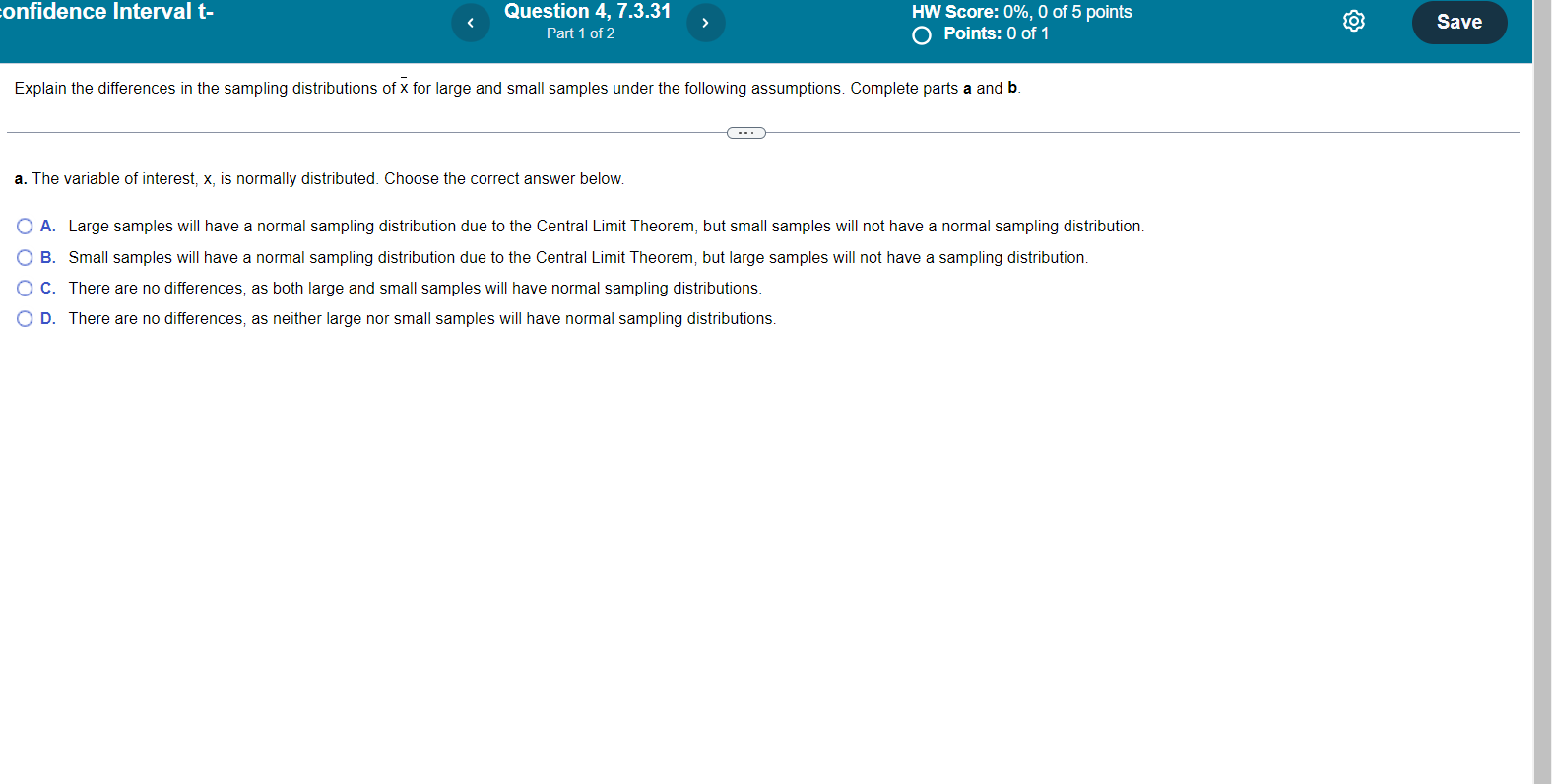 Solved Explain the differences in the sampling distributions | Chegg.com