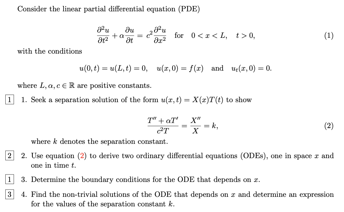 Solved Consider the linear partial differential equation | Chegg.com