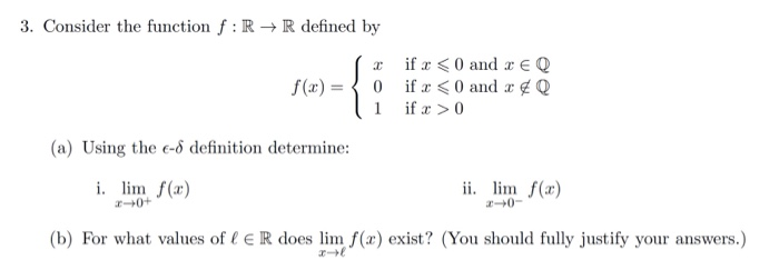 Solved 3. Consider the function f R-R defined by ¡f x
