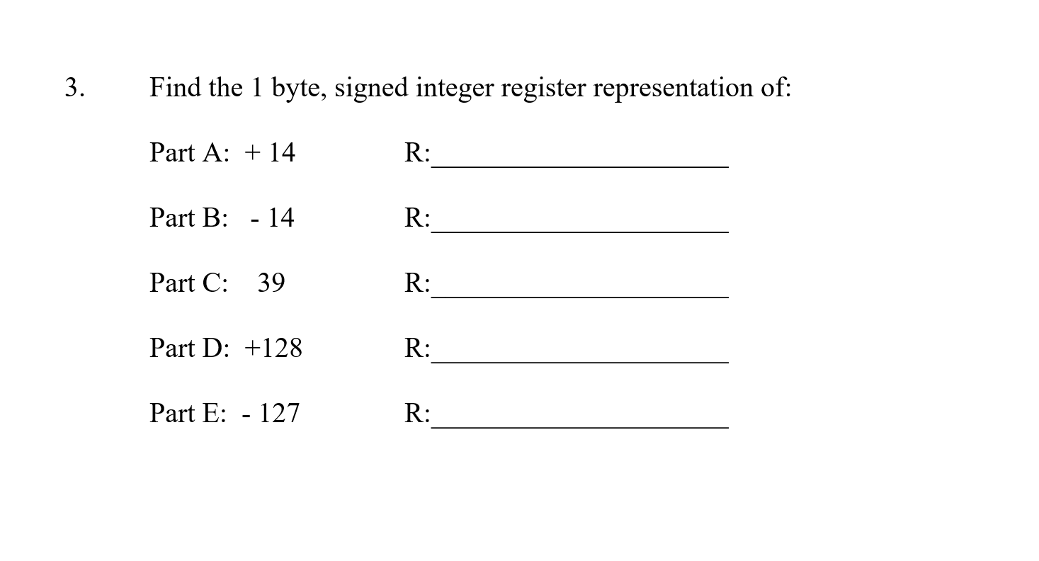 Solved 3. Find the 1 byte, signed integer register | Chegg.com