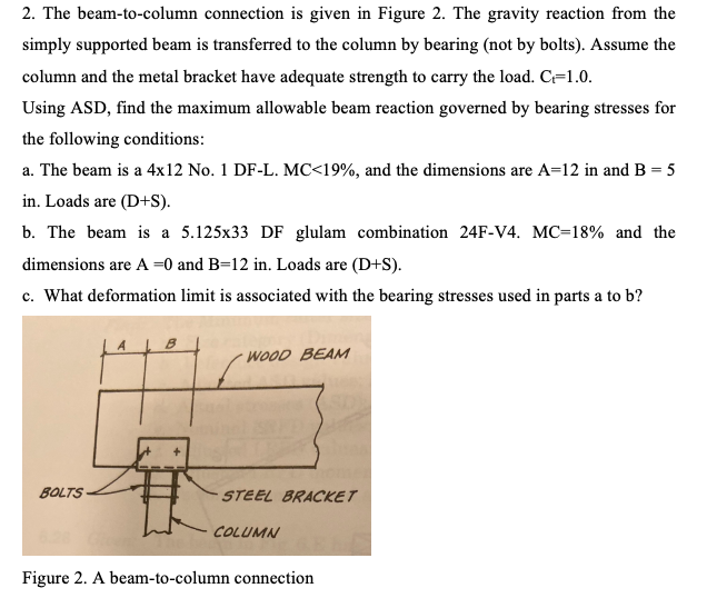 2. The beam-to-column connection is given in Figure | Chegg.com