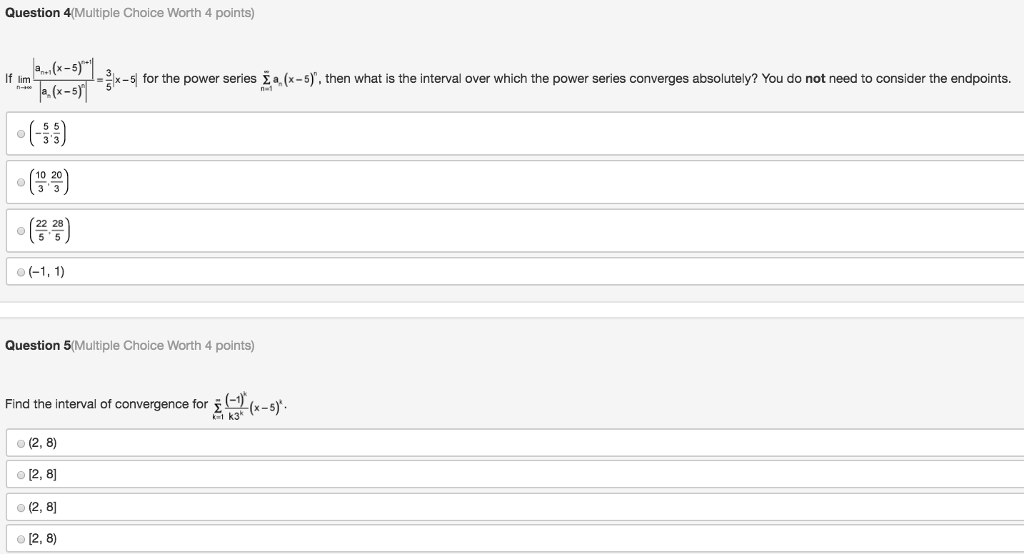 Solved Question 4(Multiple Choice Worth 4 points) If lim | Chegg.com