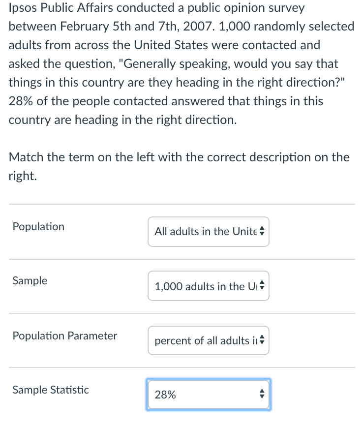 Solved Ipsos Public Affairs conducted a public opinion | Chegg.com