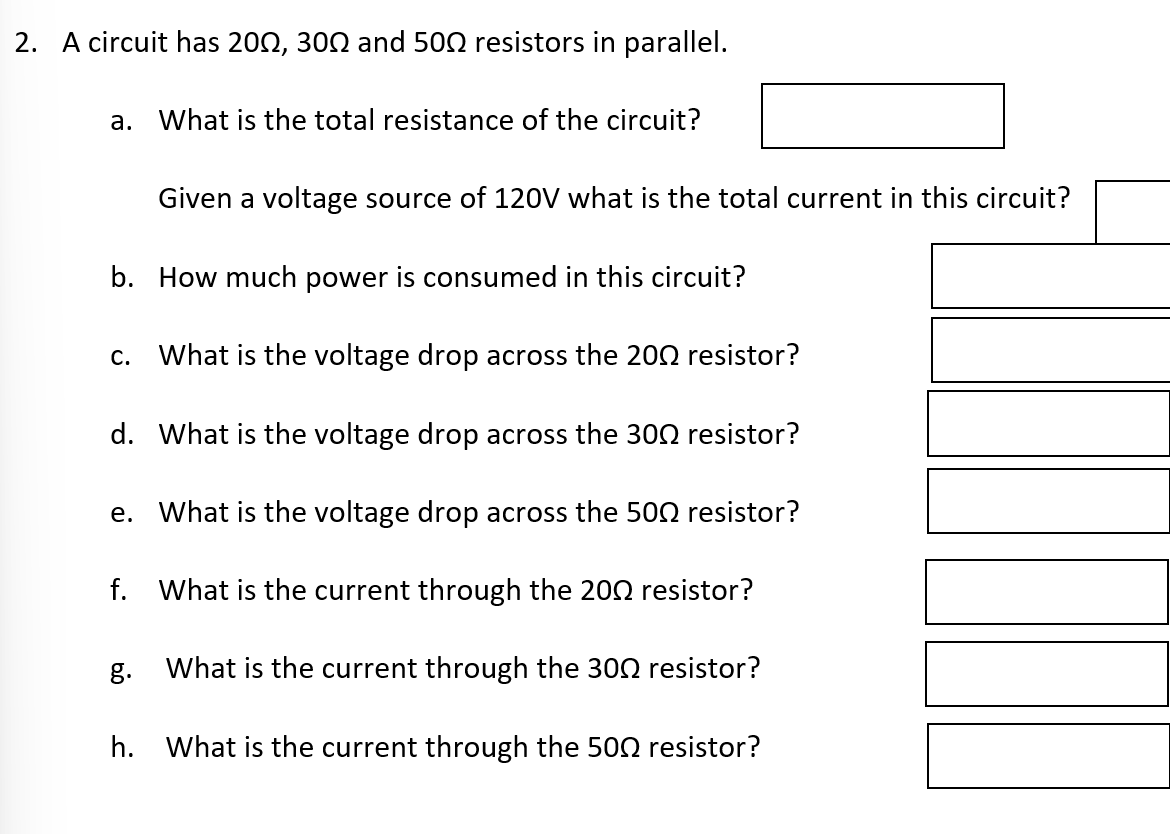 Solved 2. A circuit has 2012, 301 and 501 resistors in | Chegg.com