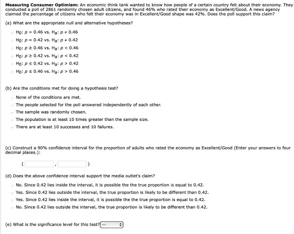 Solved Measuring Consumer Optimism: An economic think tank | Chegg.com