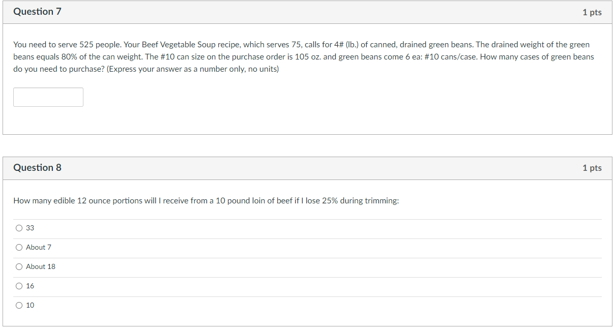Solved Question 1 1 pts You need 2 1/2 (2.5) cup of soy | Chegg.com