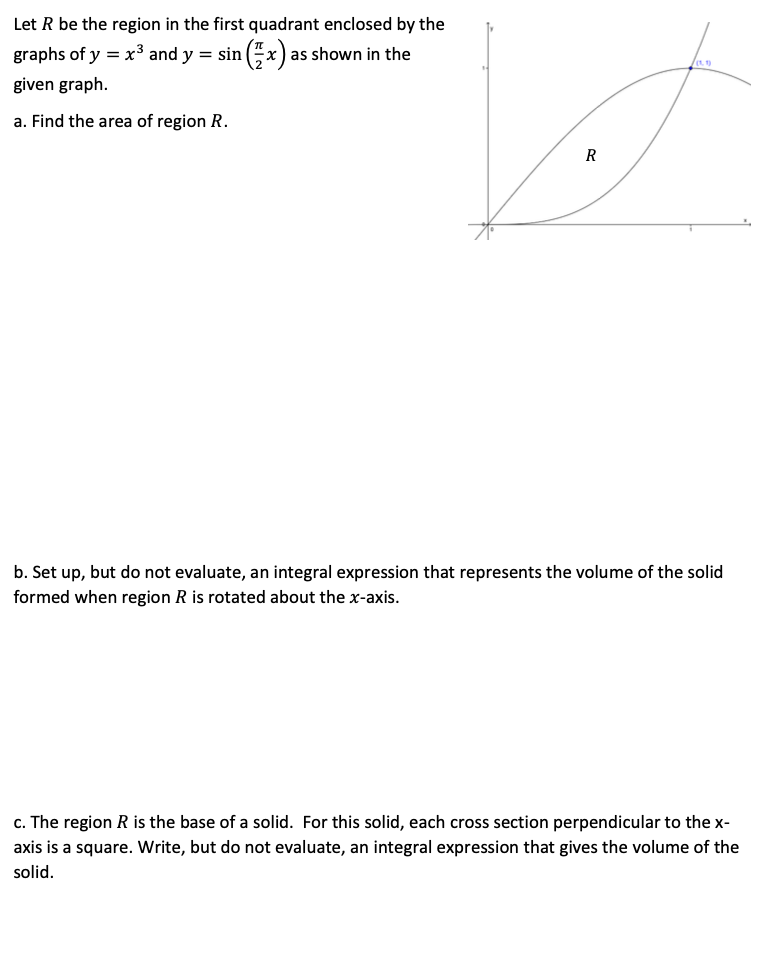 Solved Let 𝑅 be the region in the first quadrant enclosed | Chegg.com