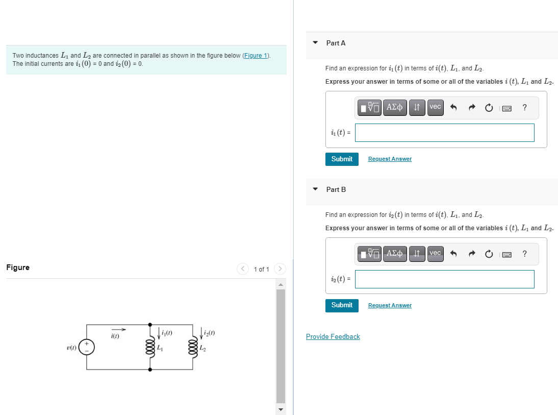 Solved Two inductances L1 and L2 are connected in parallel | Chegg.com