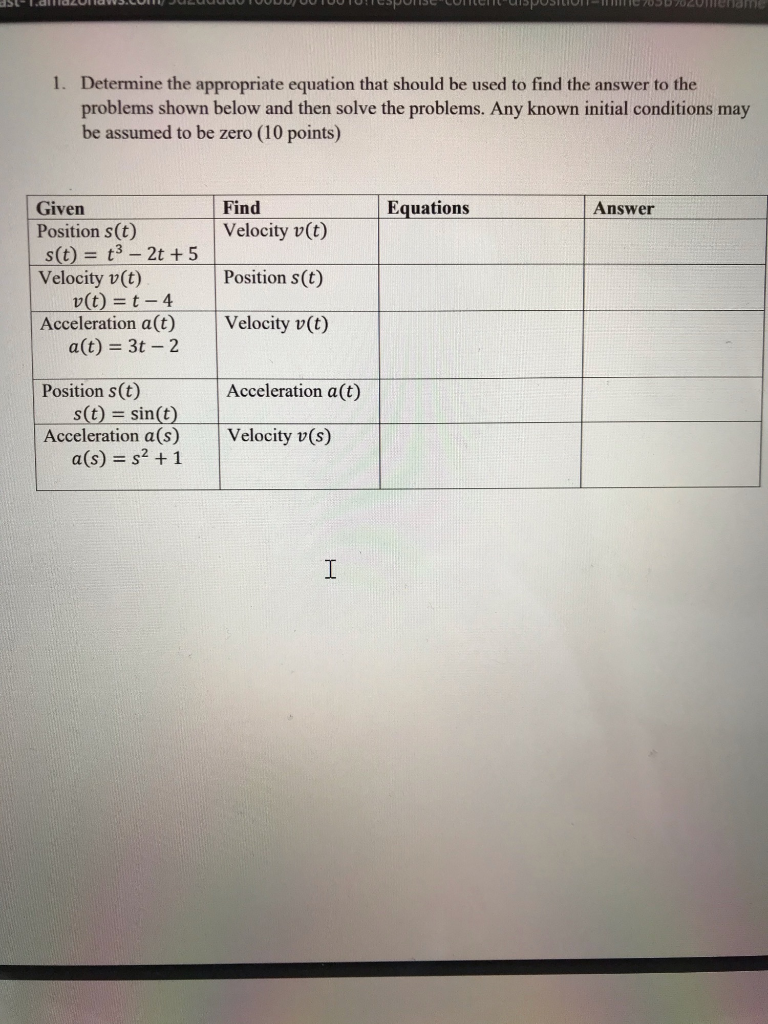 Solved Determine The Appropriate Equation That Should Be
