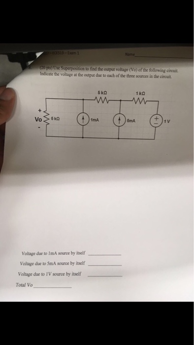 Solved Use superposition to find the output voltage (Vo) of | Chegg.com