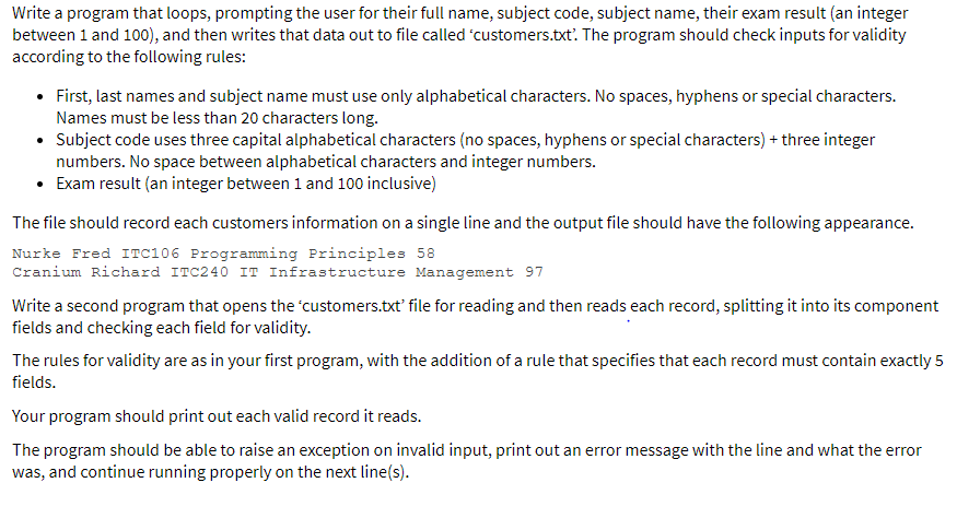 Solved the programs need to be done using functions, files, | Chegg.com