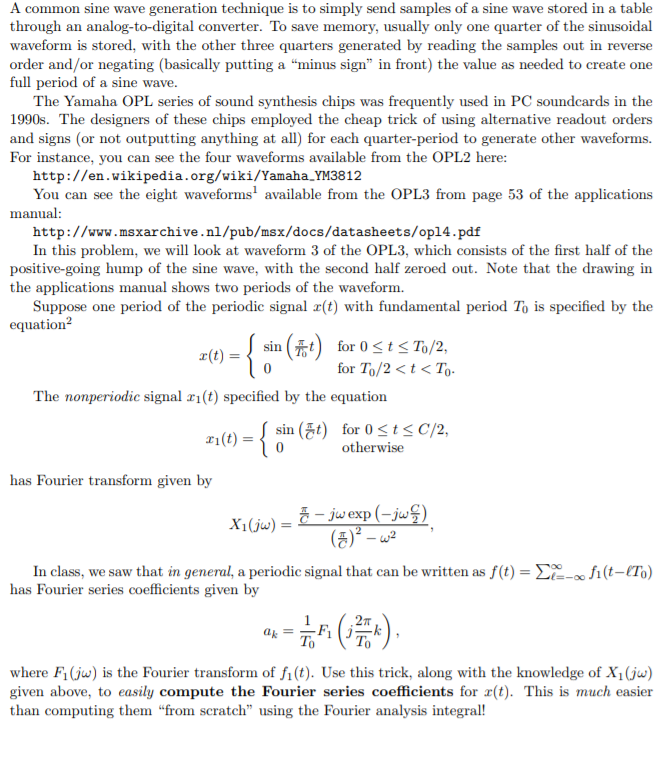Solved A common sine wave generation technique is to simply | Chegg.com