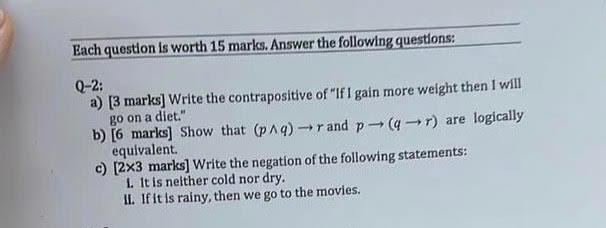 Solved Bach question is worth 15 marks. Answer the following | Chegg.com