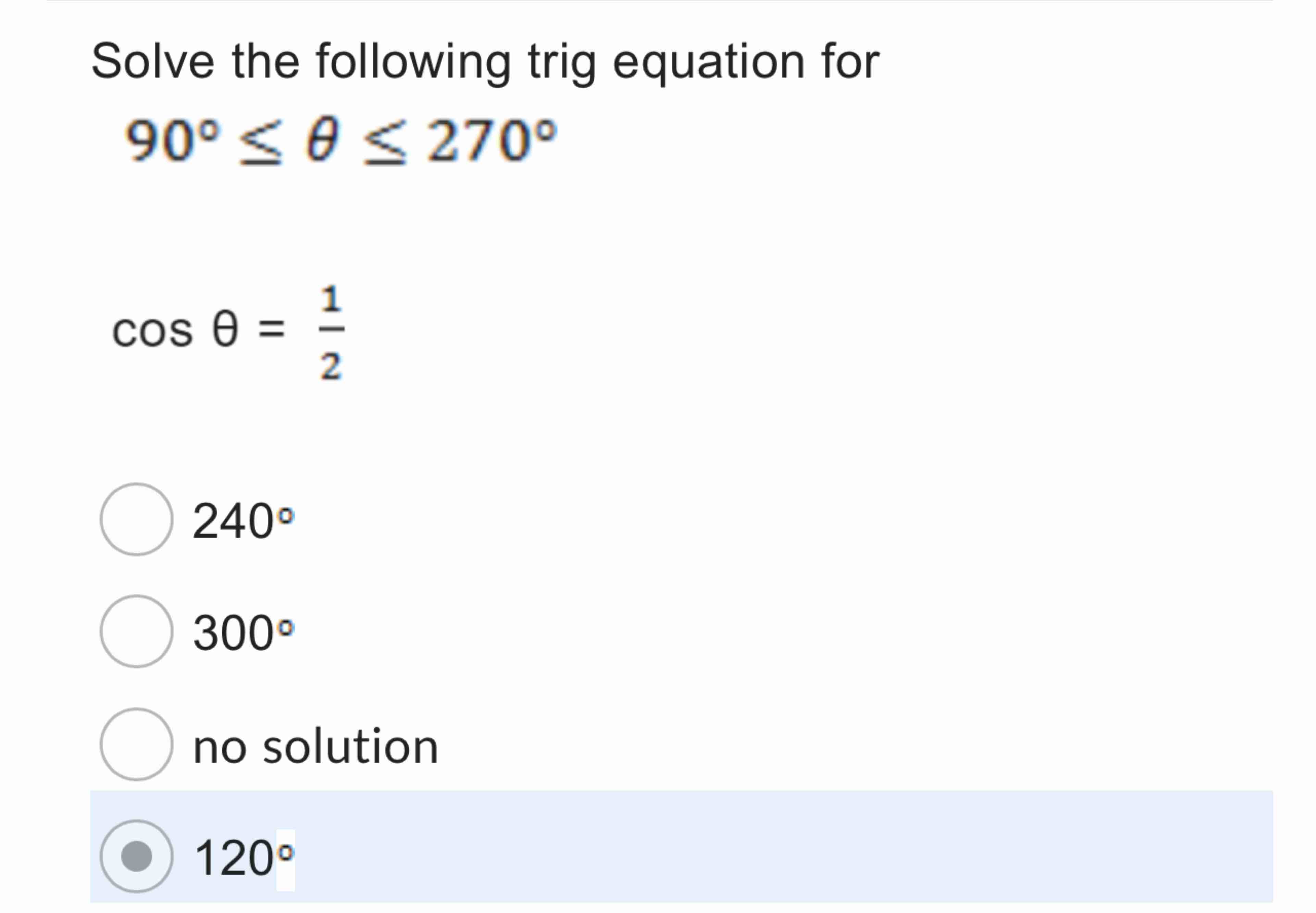 Solved Solve the following trig equation | Chegg.com