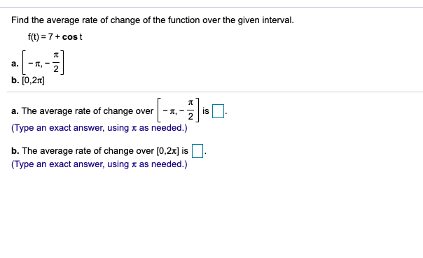 Solved Find the average rate of change of the function over | Chegg.com