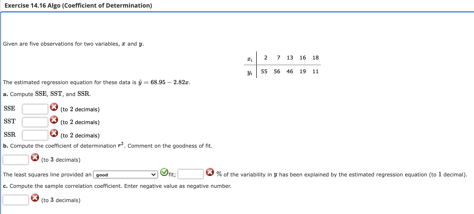 Solved Exercise 14.16 Algo (Coefficient of Determination) | Chegg.com