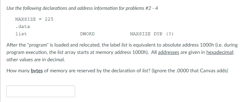 Solved Use the following declarations and address | Chegg.com