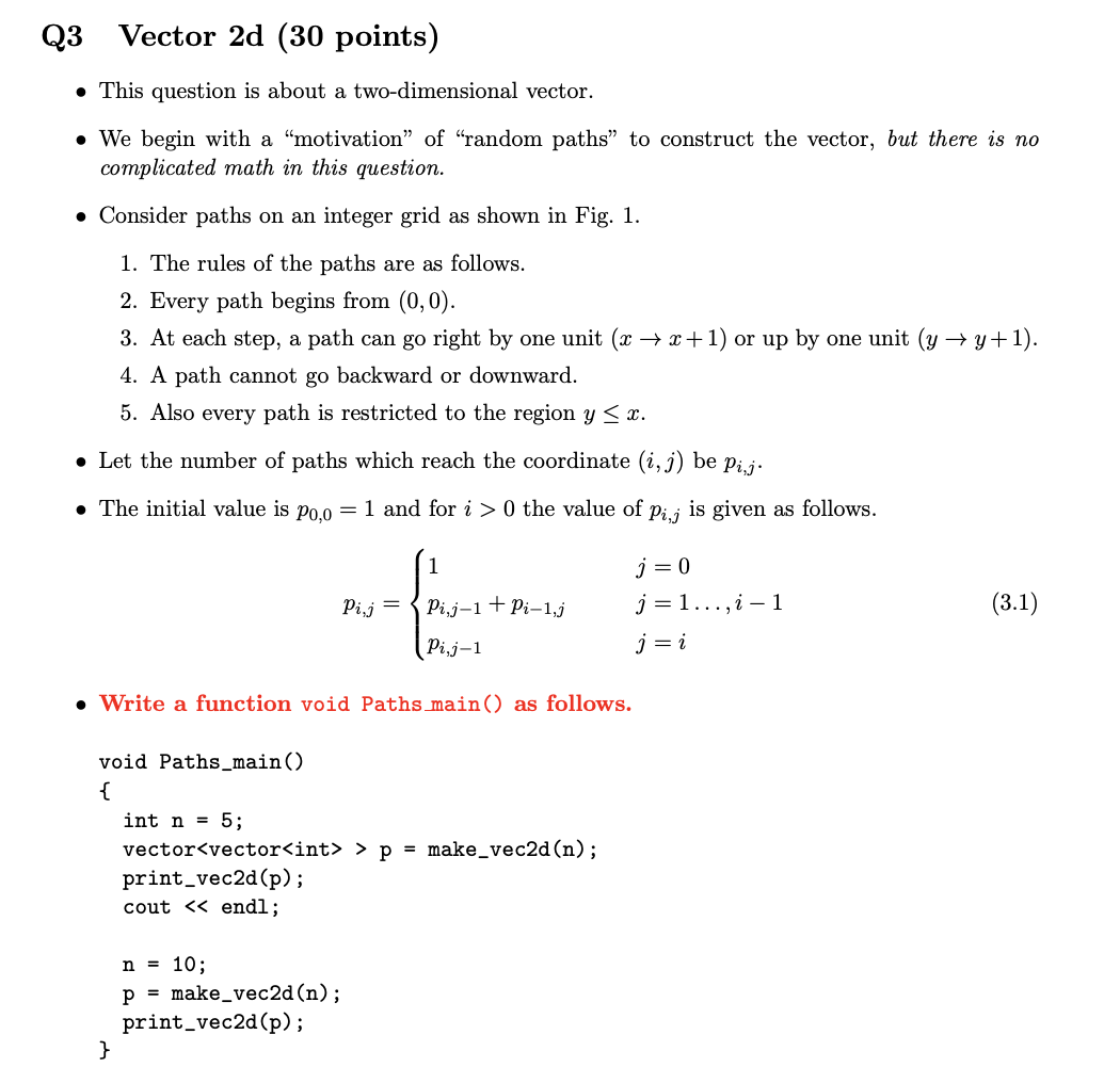 Solved Q3 Vector 2d (30 points) • This question is about a | Chegg.com