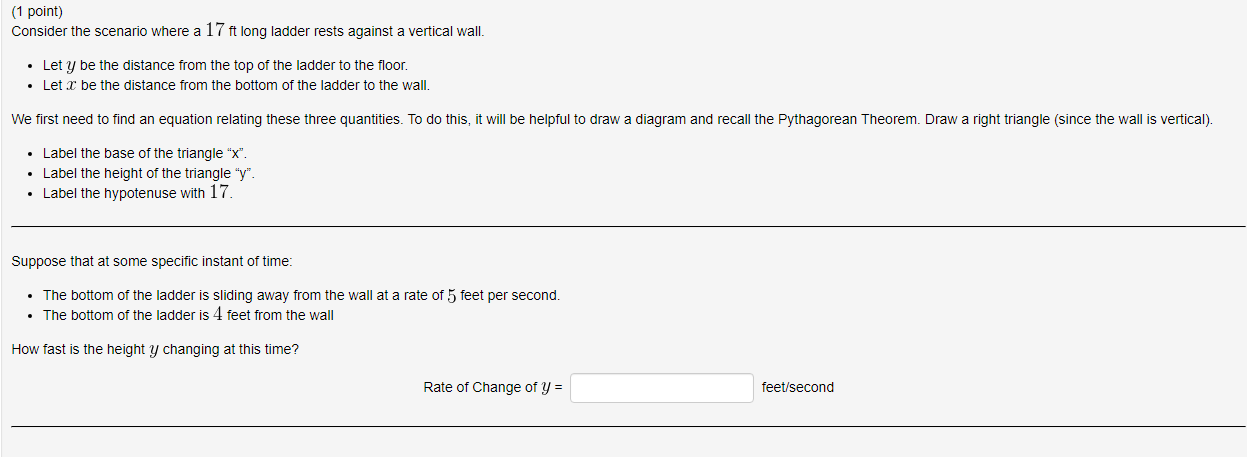 Solved Consider the scenario a 17 ft long ladder rests | Chegg.com