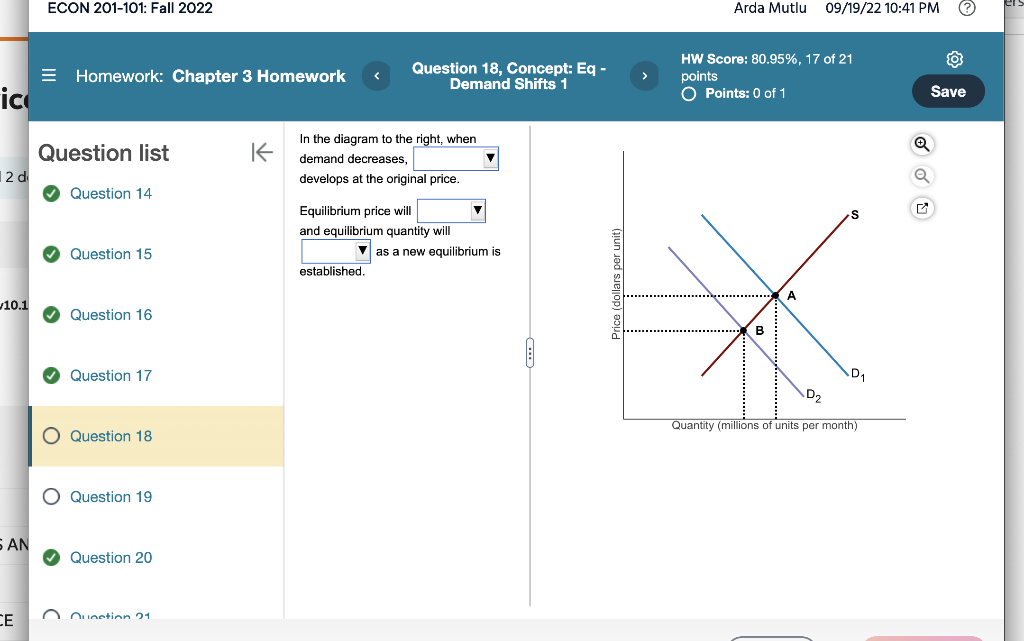 Solved In the diagram to the riaht, when demand decreases, | Chegg.com