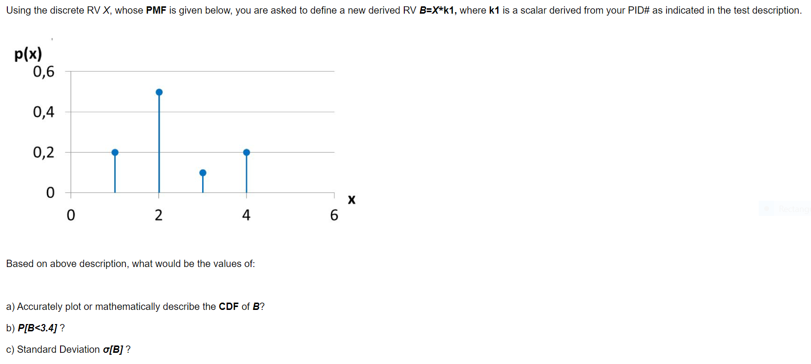 Solved Using the discrete RV X, whose PMF is given below, | Chegg.com