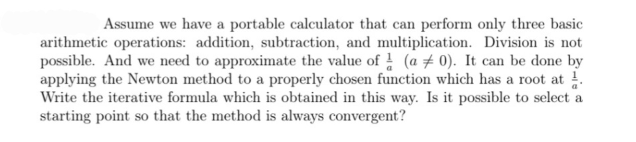 Solved Assume We Have A Portable Calculator That Can Perform 