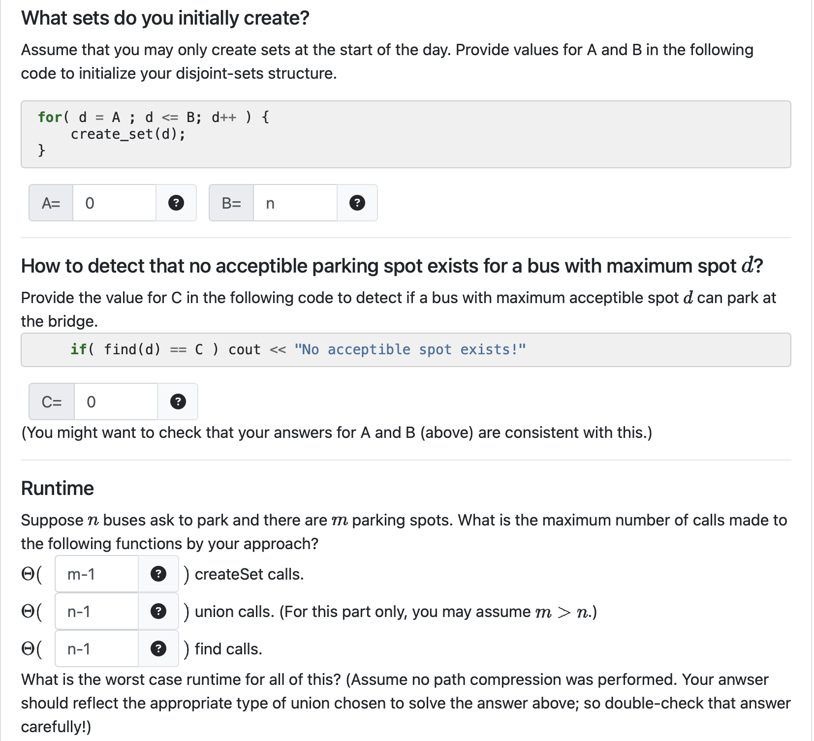 Solved You're in charge of assigning parking spots to tour | Chegg.com
