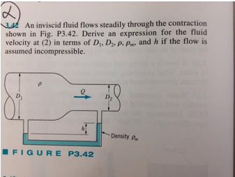 Solved 3. An inviscid fluid flows steadily through the | Chegg.com