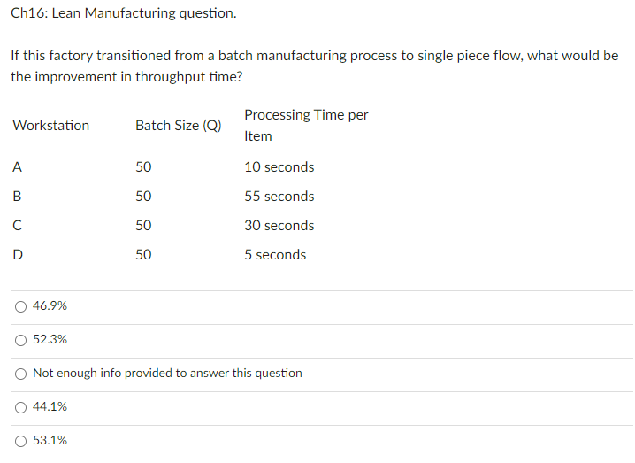 Solved If this factory transitioned from a batch | Chegg.com