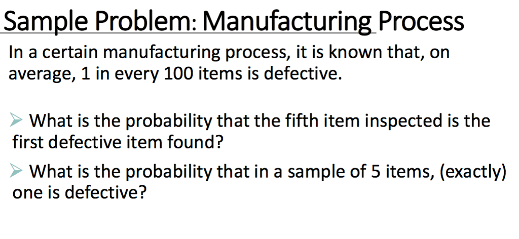 Solved Sample Problem: Manufacturing Process In a certain | Chegg.com