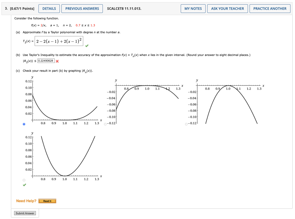 Solved 3. [0.67/1 Points] DETAILS PREVIOUS ANSWERS SCALCET8 | Chegg.com