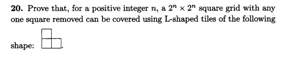 Solved 20. Prove that, for a positive integer n, a 2n×2n | Chegg.com