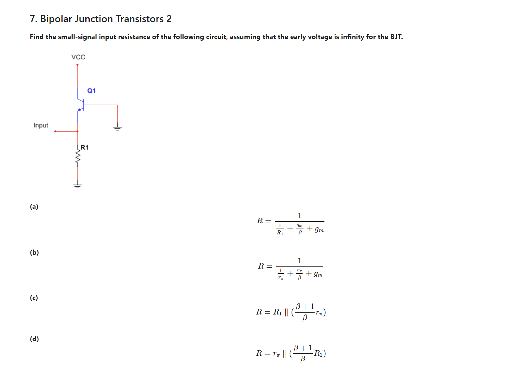 Solved by an EXPERT Bipolar Junction Transistors 2Find the small-signal | Chegg.com