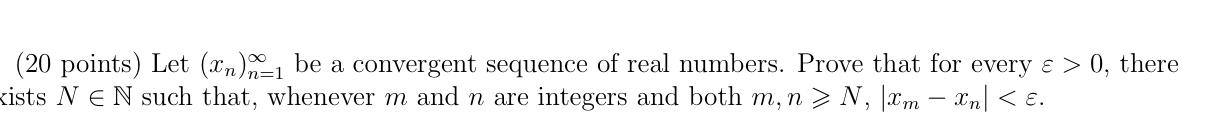 Solved (20 points) Let (In)=1 be a convergent sequence of | Chegg.com