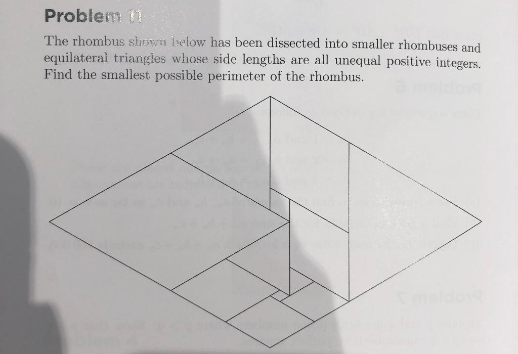 Solved The rhombus shown below has been dissected into | Chegg.com