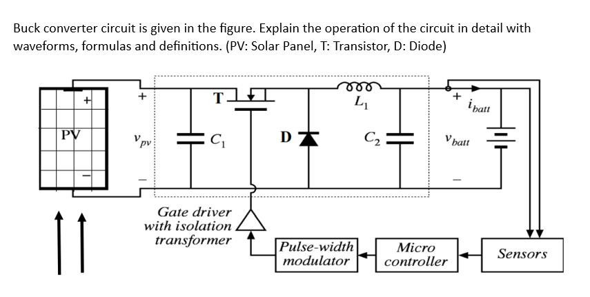 Solved Buck converter circuit is given in the figure. | Chegg.com