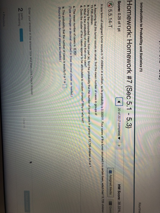 Solved 012 984 29 Assignments > Hom ework #7 Csec 5.1-5.3) | Chegg.com