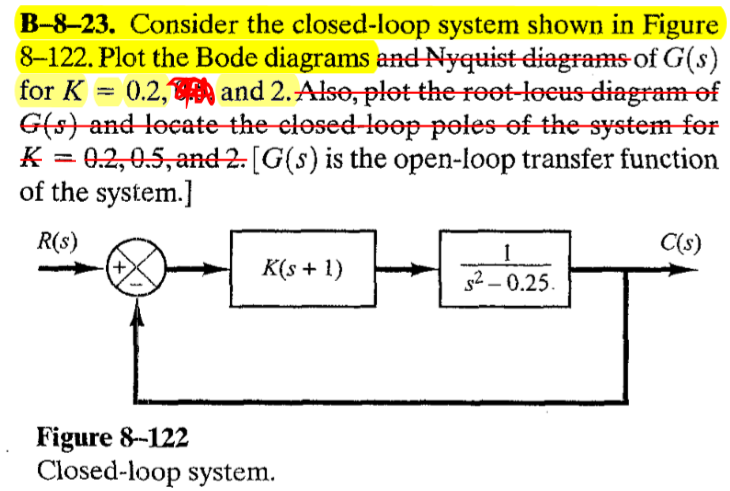 Solved B-8–23. Consider the closed-loop system shown in | Chegg.com