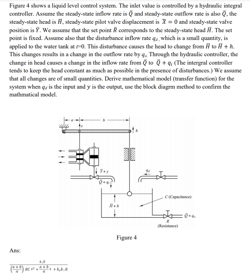 Solved Figure 4 shows a liquid level control system. The | Chegg.com