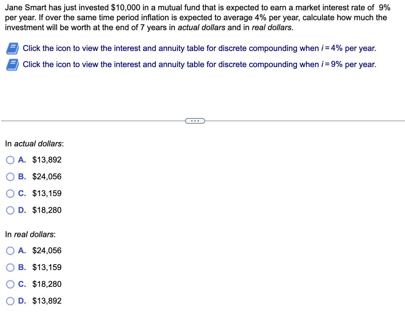 Solved Jane Smart has just invested $10,000 in a mutual fund | Chegg.com