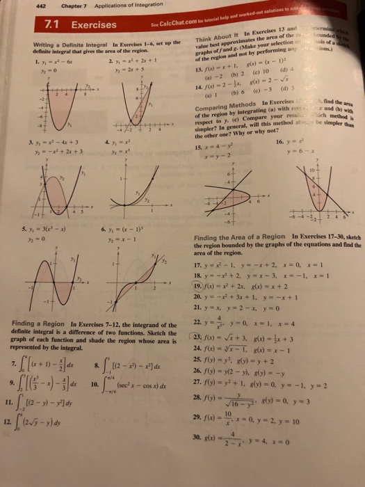 Solved 442 Chapter 7 7.1 Exercises See CalcChat.com for | Chegg.com