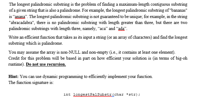 Solved The Longest Palindromic Substring Is The Problem Of