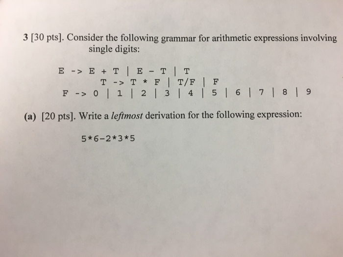 Solved (b) [10 pts] Draw a parse tree for the expression | Chegg.com