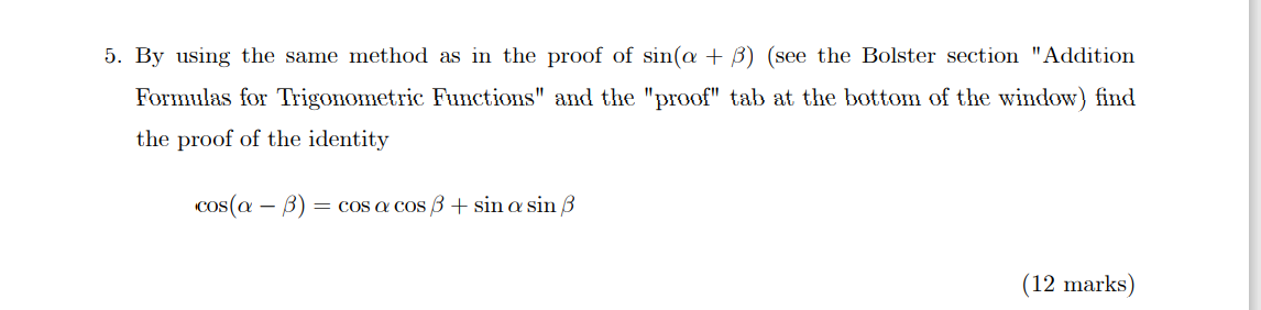 Solved 5. By using the same method as in the proof of sin(a | Chegg.com