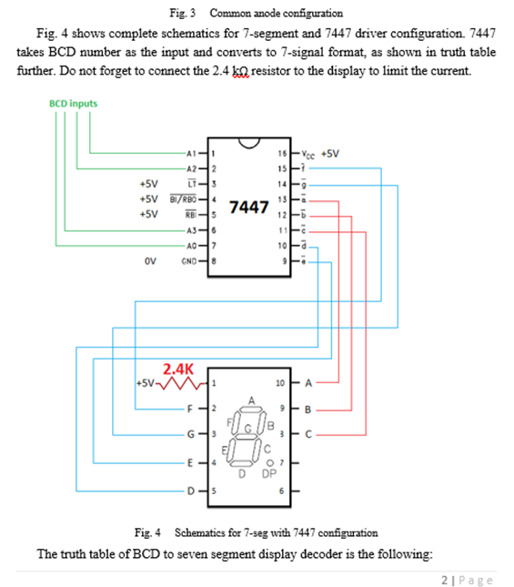 Solved HELP PLEASE using 7447 chip and 7 segment display | Chegg.com
