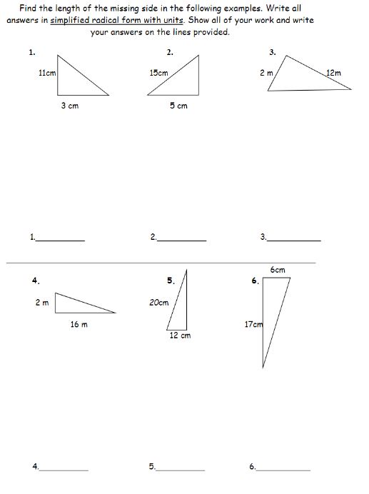 Solved Find the length of the missing side in the following | Chegg.com