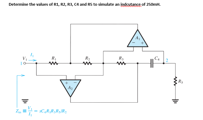 Solved Determine the values of R1, R2, R3, C4 and R5 to | Chegg.com