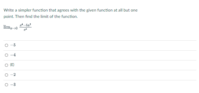 Solved Write a simpler function that agrees with the given | Chegg.com