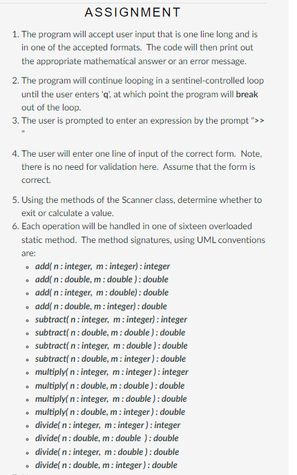 Solved ASSIGNMENT 1. The program will accept user input that | Chegg.com