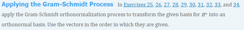 Solved Applying the Gram-Schmidt Process In Exercises 25, | Chegg.com